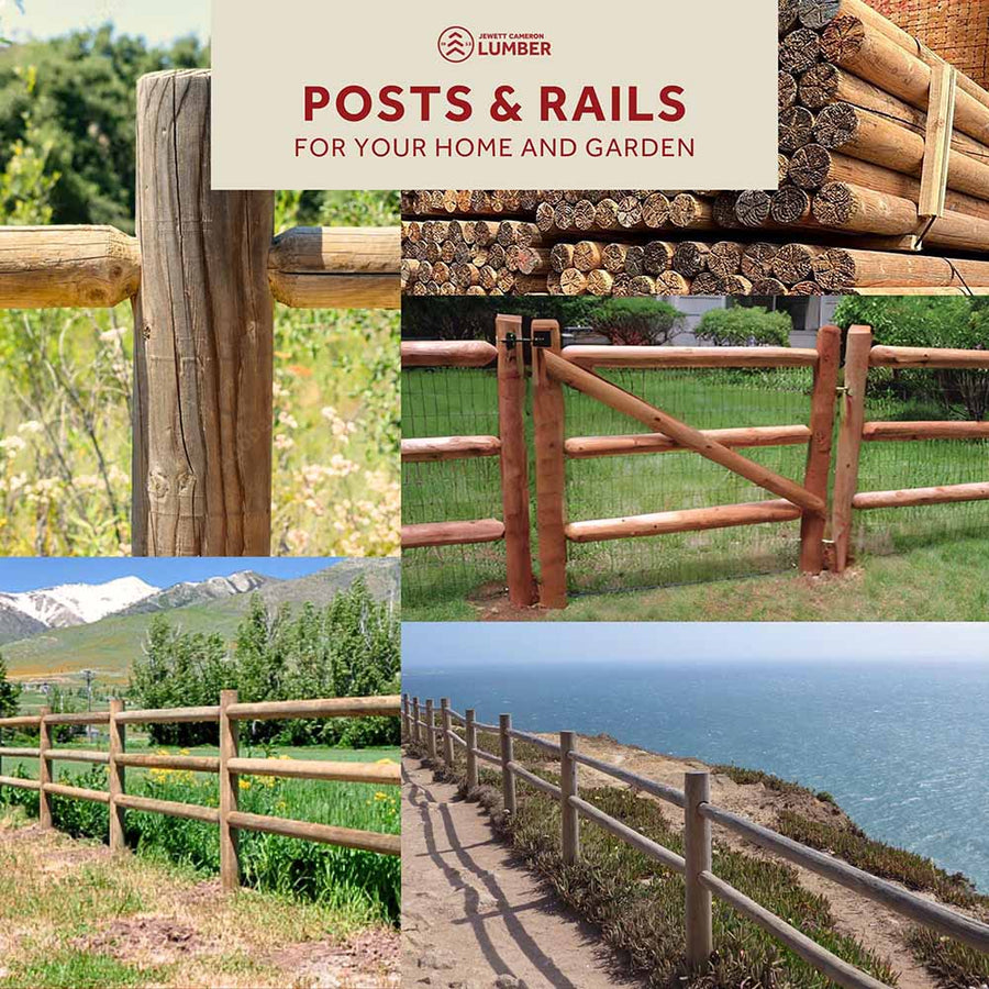 Jewett Cameron Fence | Pressure Treated Blunt-Round Wood Fence Posts